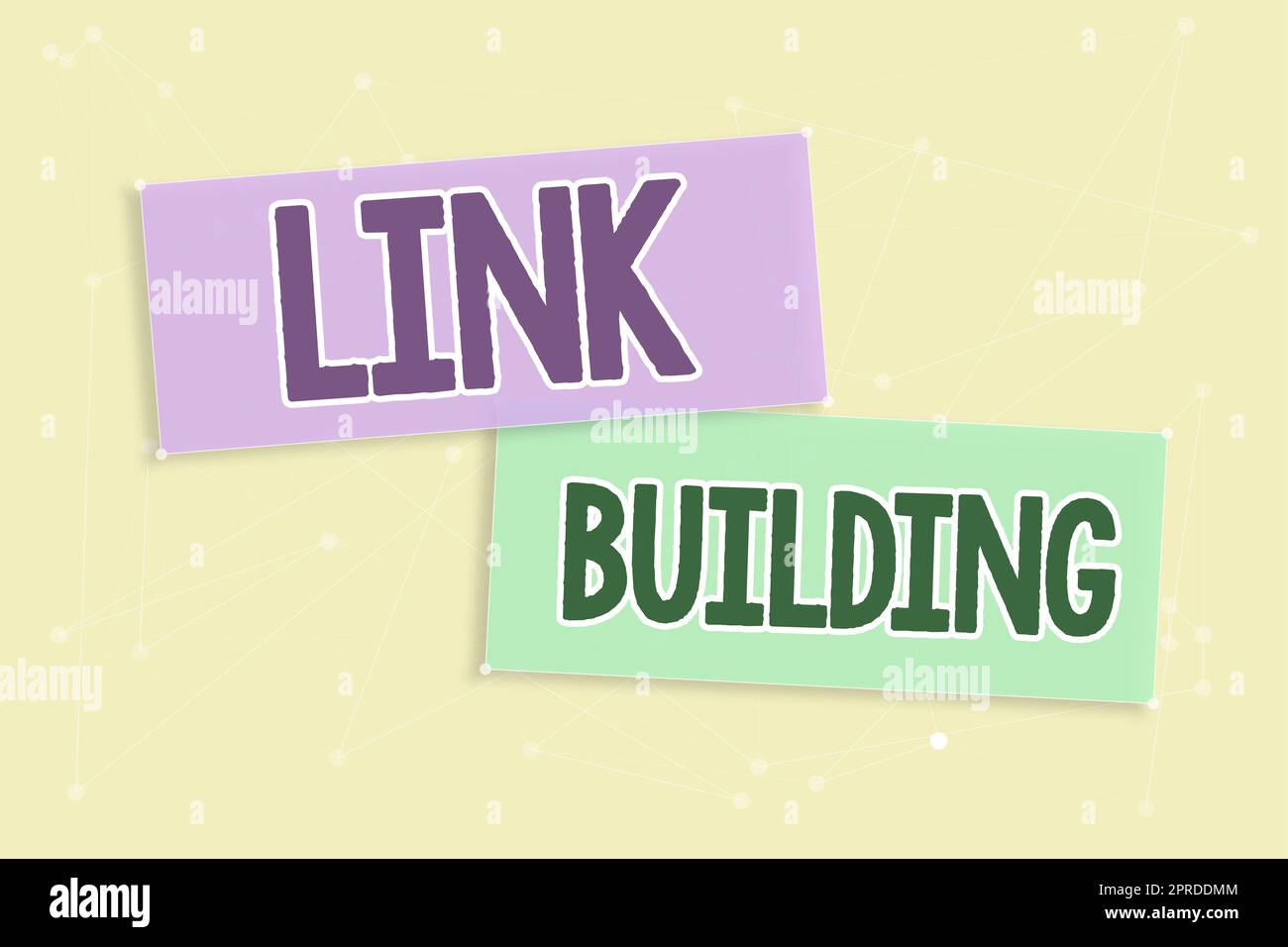 Handwriting text Link Building. Business concept Process of acquiring ...