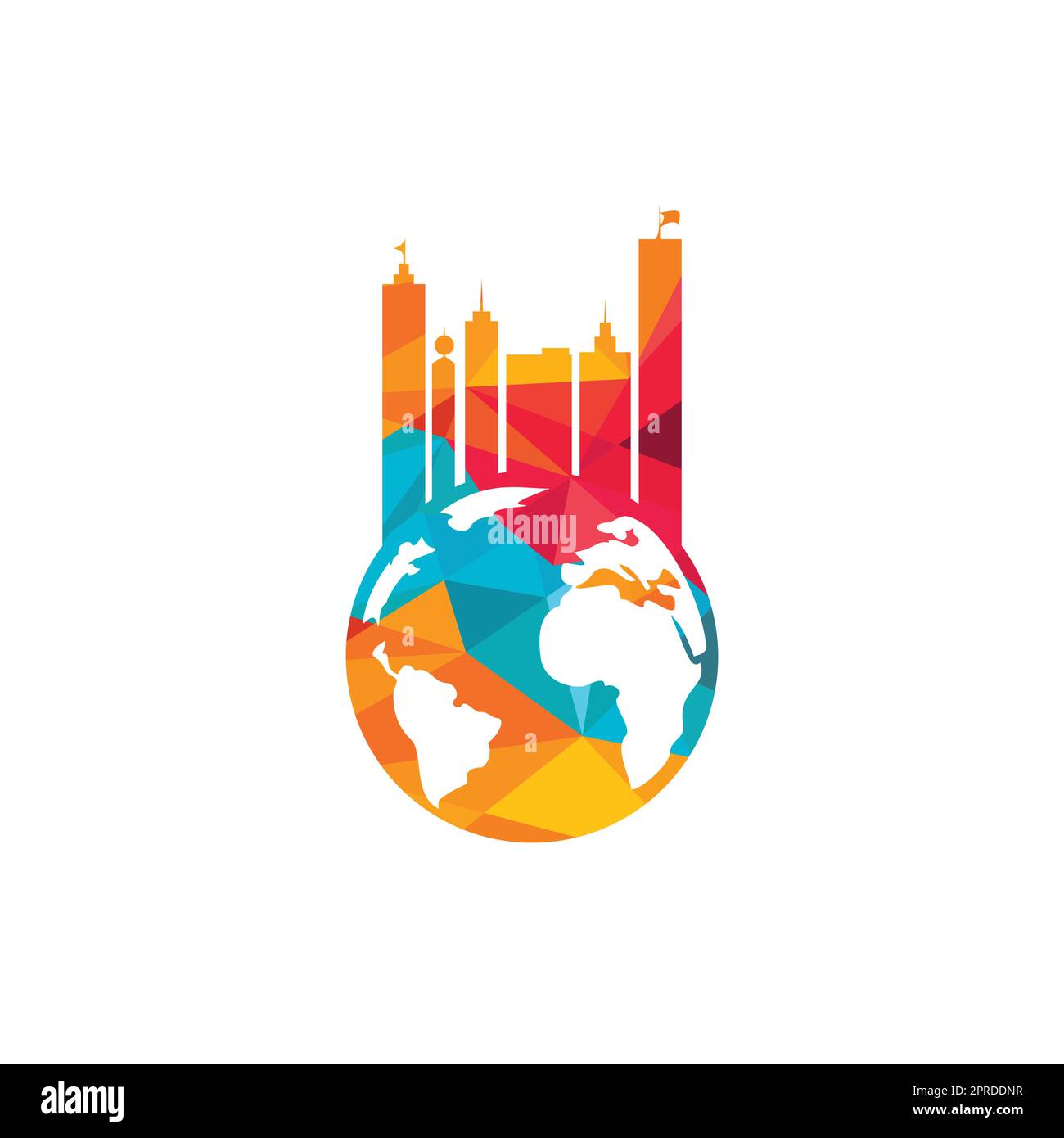 Globe city vector logo design concept. Globe and building logo design ...