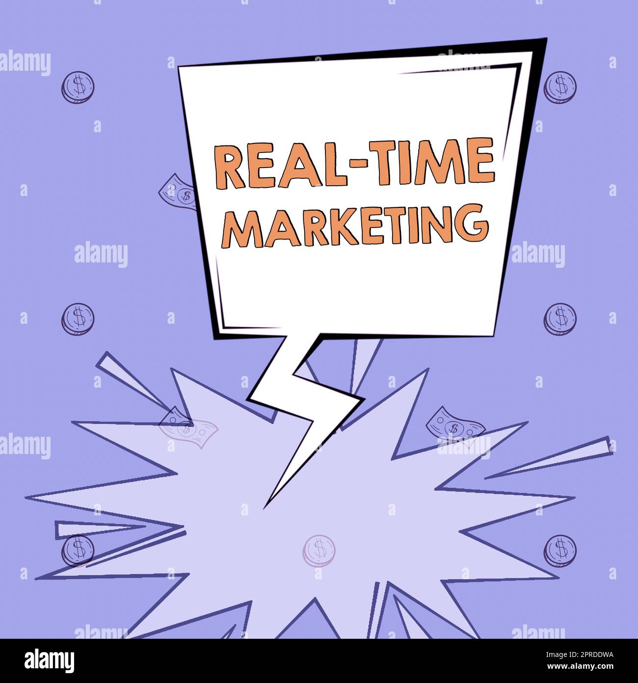 Conceptual display Real Time Marketing. Business showcase Creating a ...