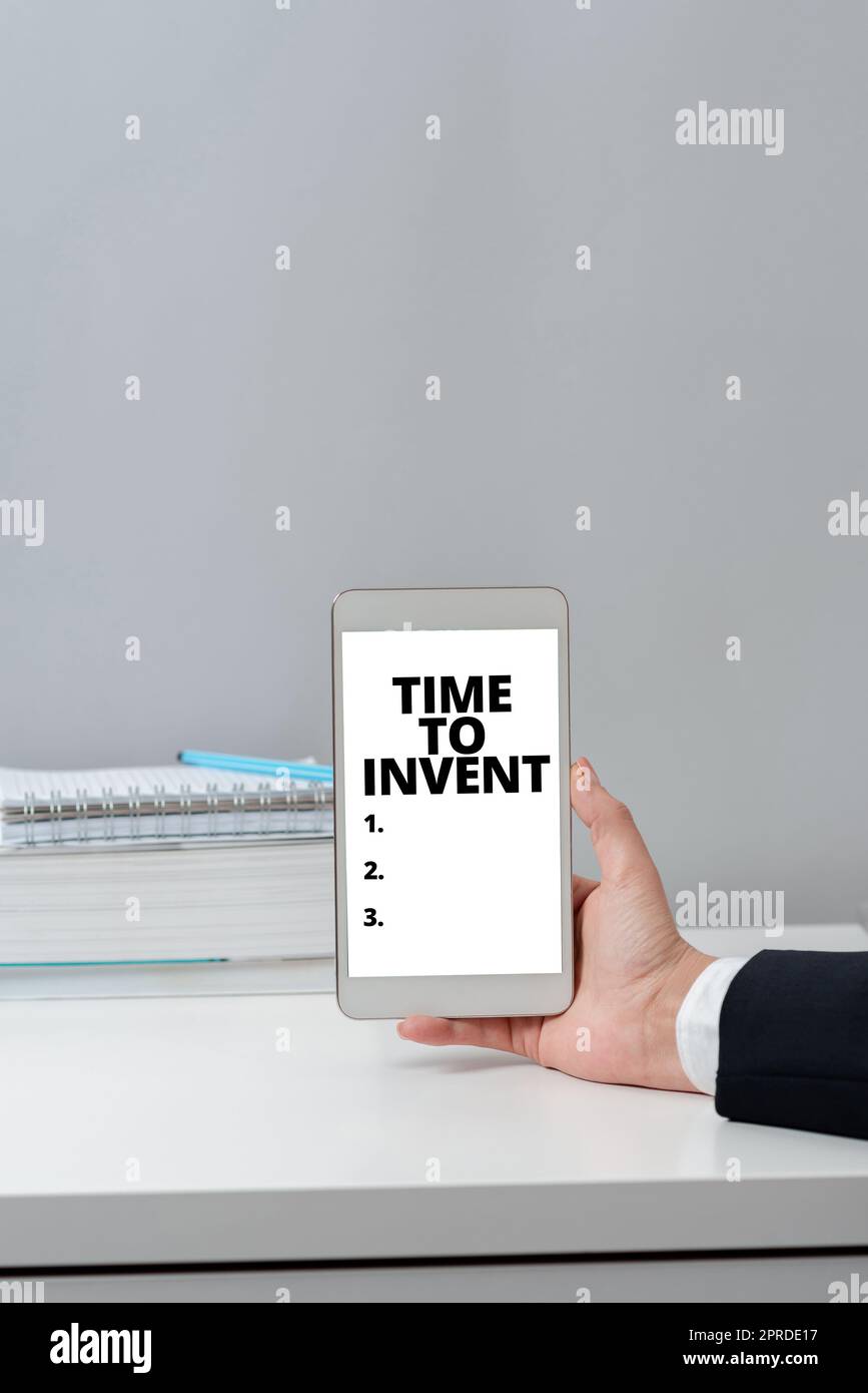 Conceptual display Time To Invent. Concept meaning Invention of ...