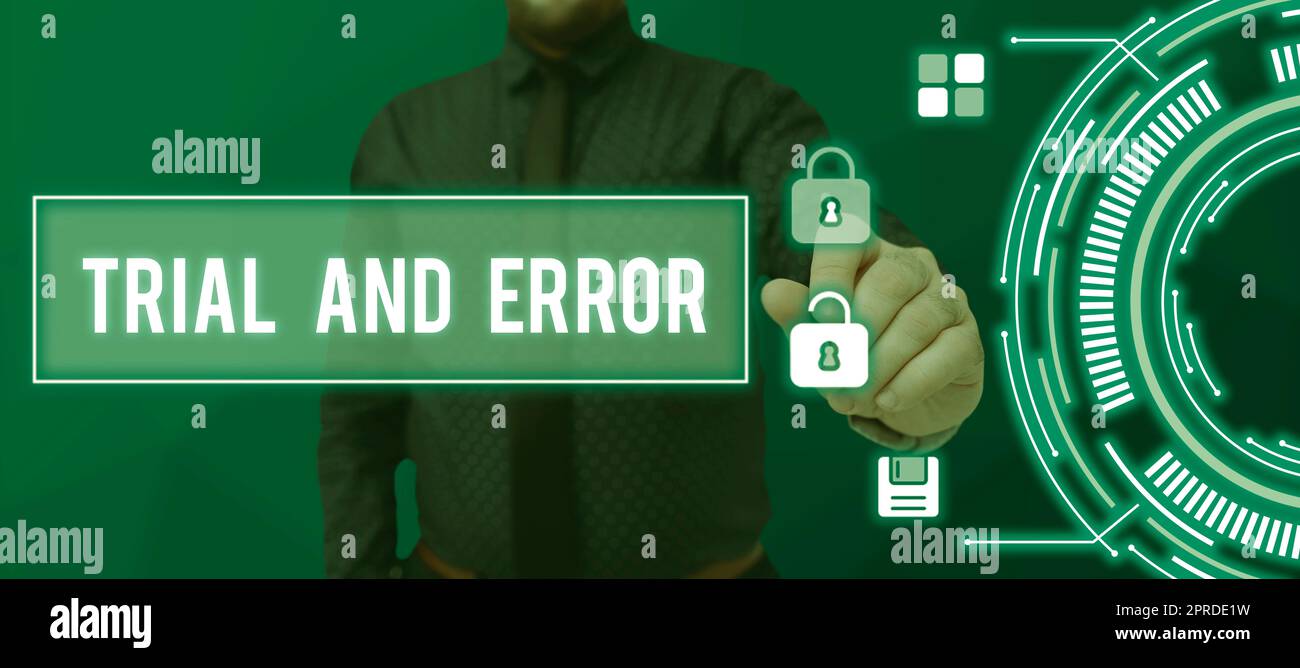 Text caption presenting Trial And Error. Business concept Lear ...