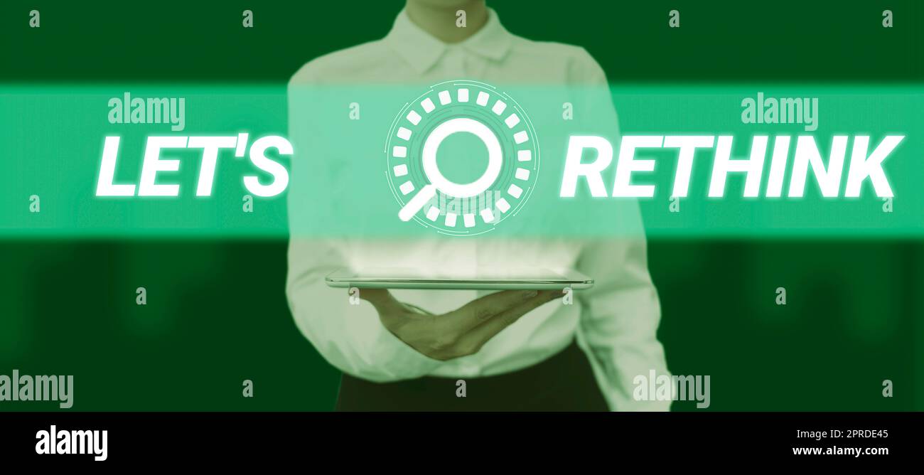 Text showing inspiration Let S Rethink. Business overview Give showing ...