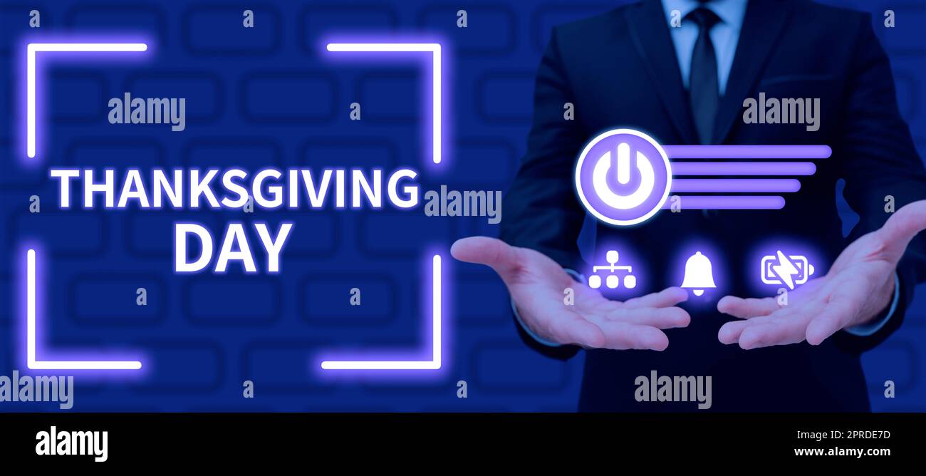 Conceptual caption Thanksgiving Day. Internet Concept Celebrating ...