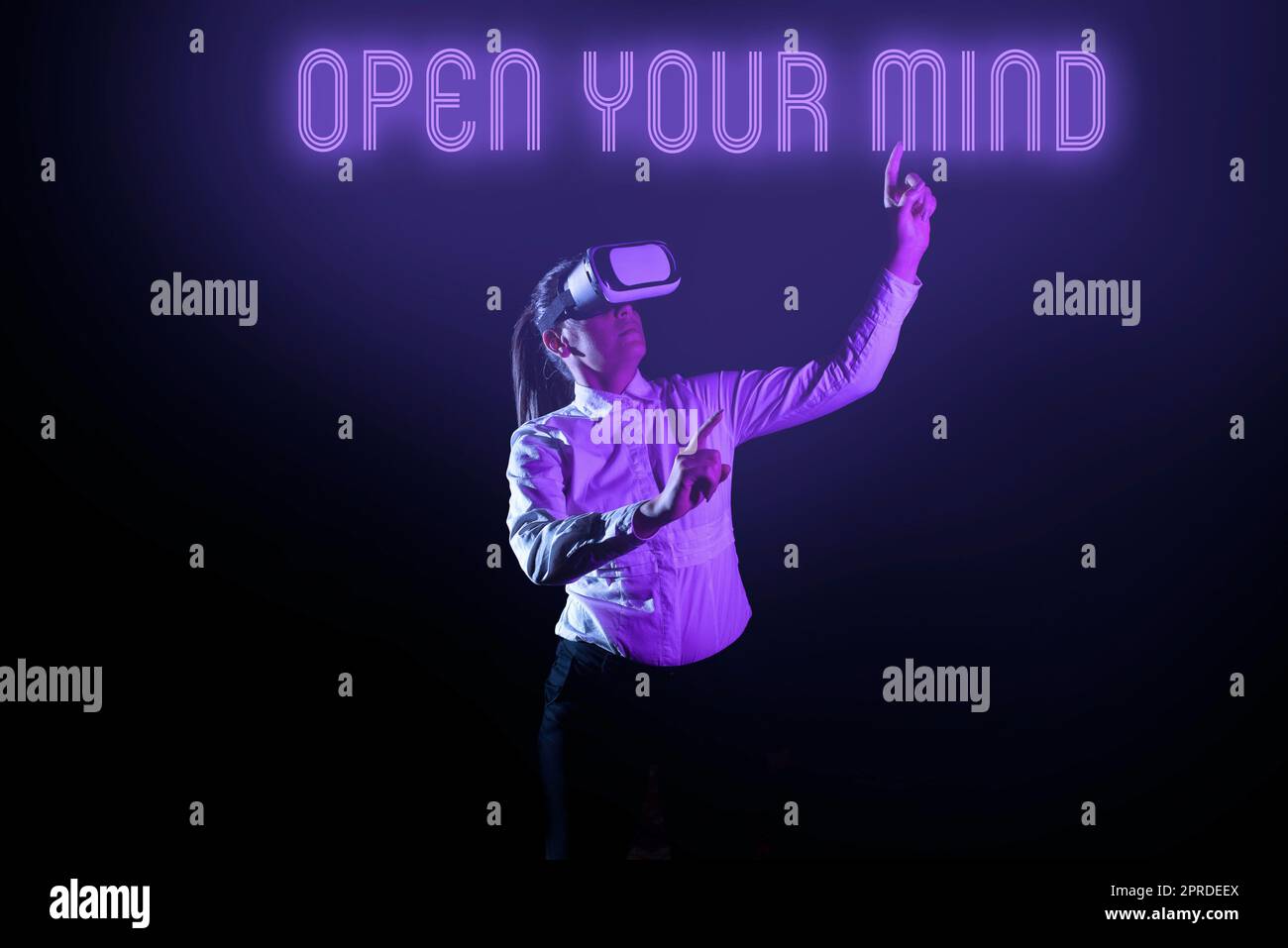 Text sign showing Open Your Mind. Business showcase Be openminded ...