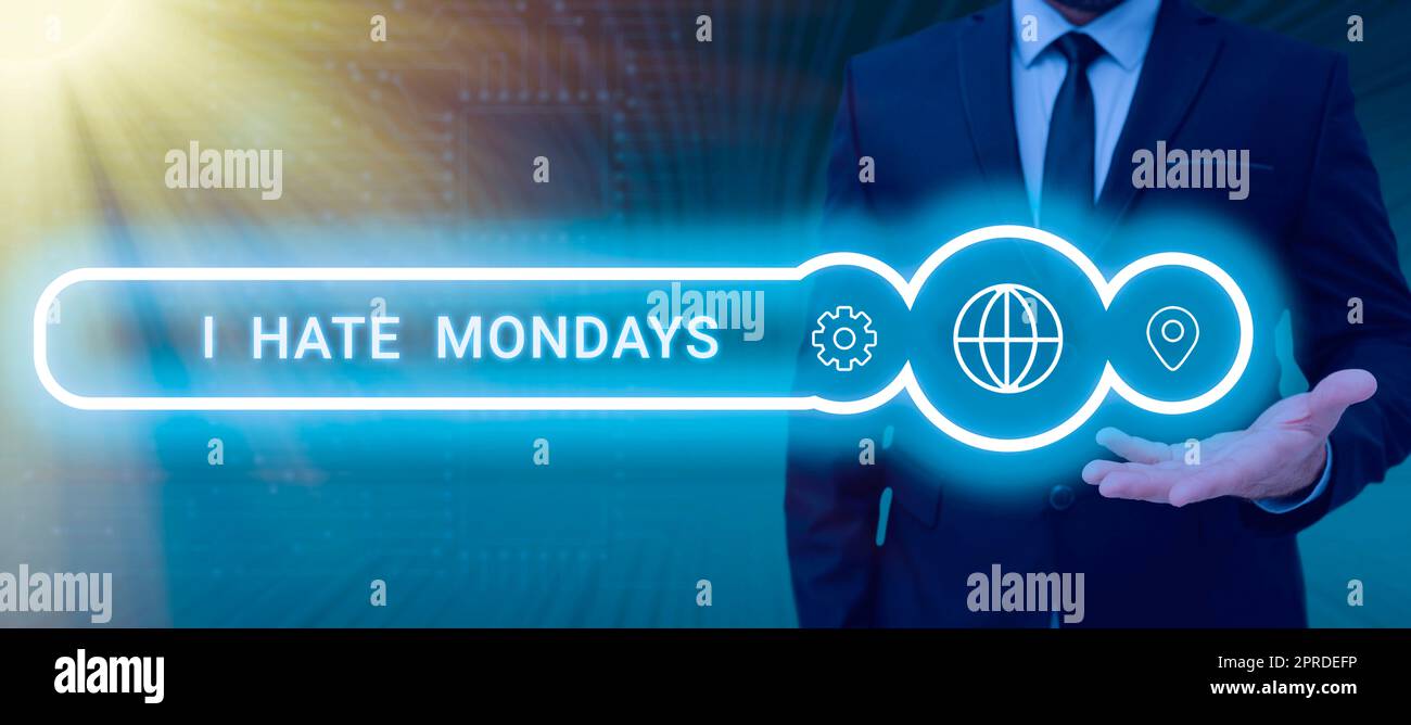 Writing displaying text I Hate Mondays. Business overview Not liking ...