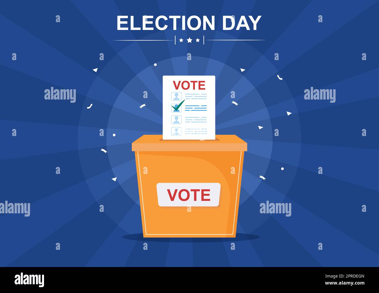 Election Day Political Hand Drawn Cartoon Flat Illustration with Voters ...