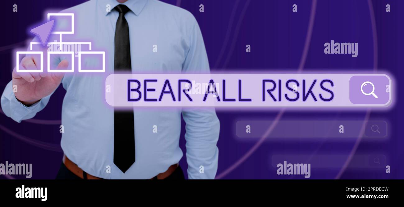 Inspiration showing sign Bear All Risks. Business idea Be aware of all ...