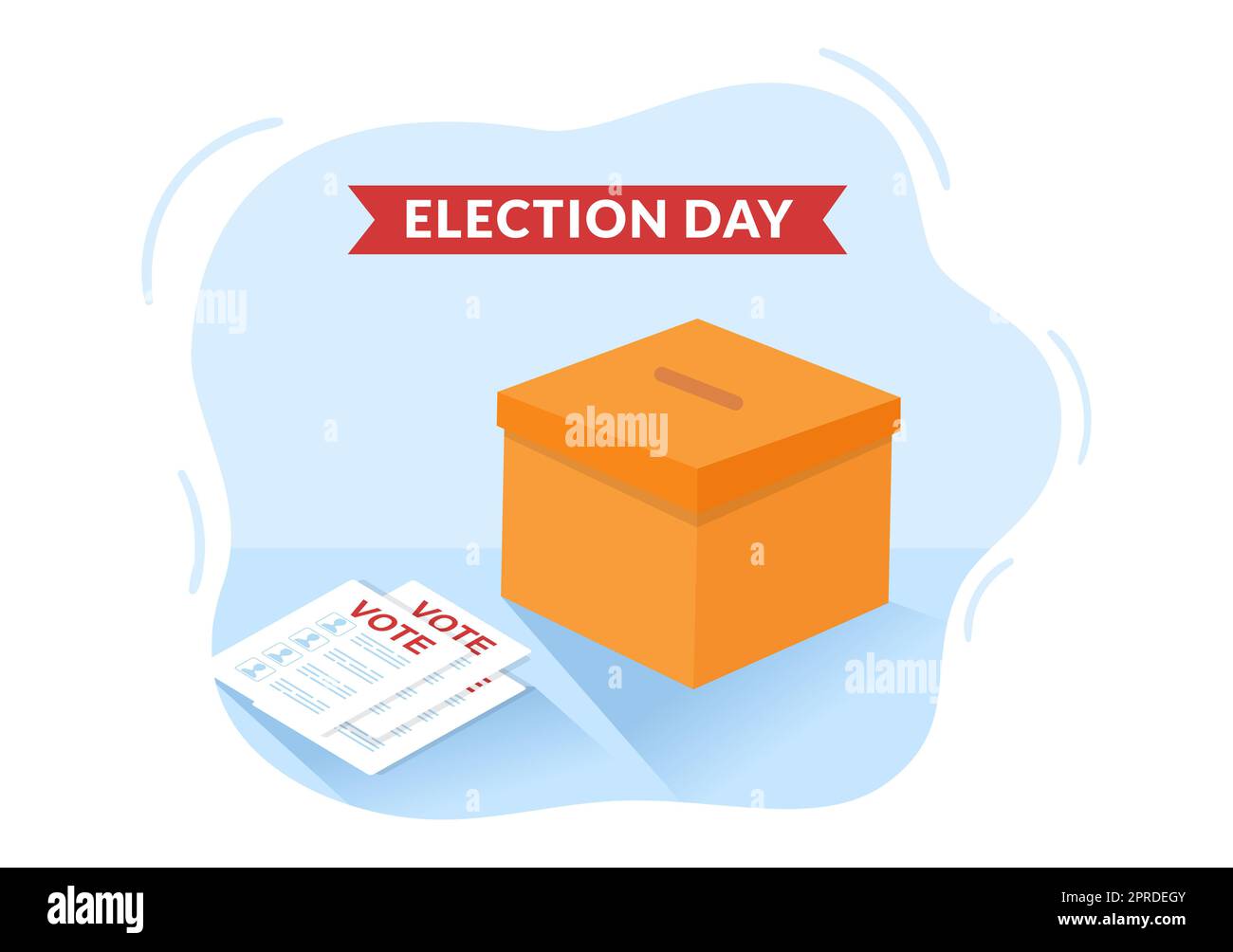 Election Day Political Hand Drawn Cartoon Flat Illustration with Voters ...