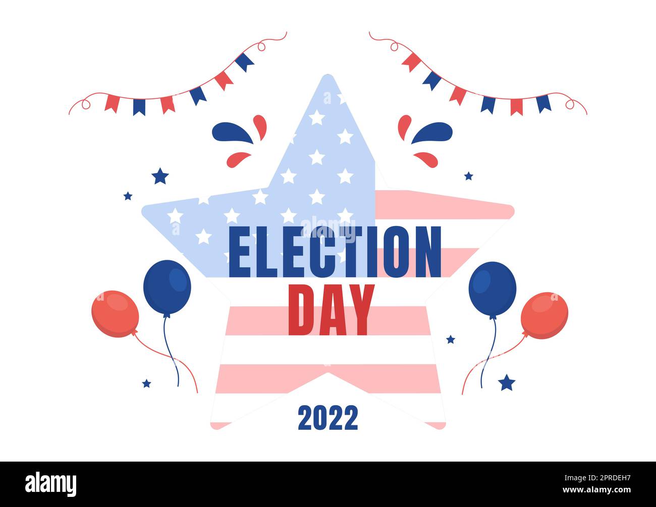 Election Day Political Hand Drawn Cartoon Flat Illustration with Voters ...