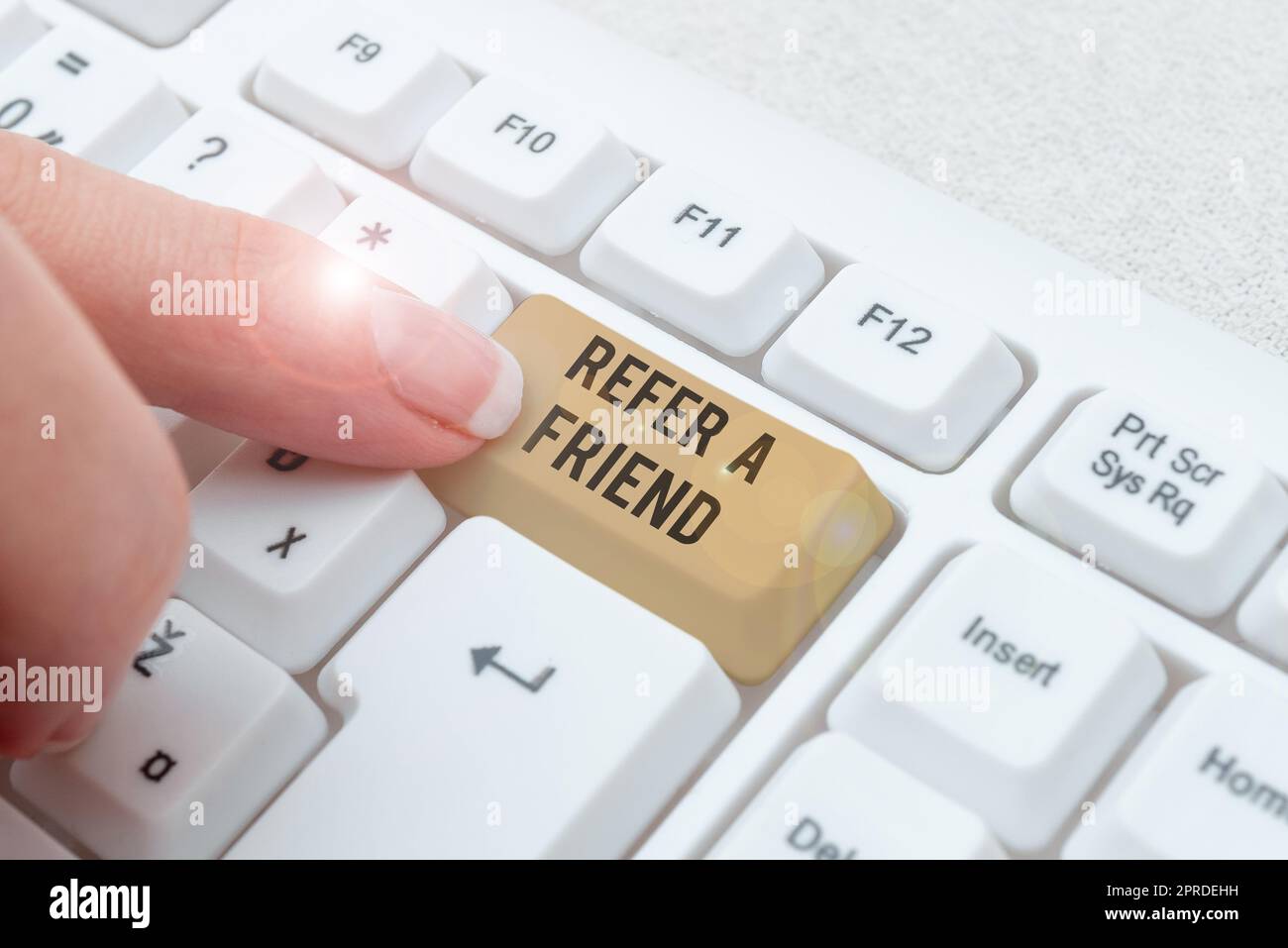 Text showing inspiration Refer A Friend. Business idea Recommendation ...