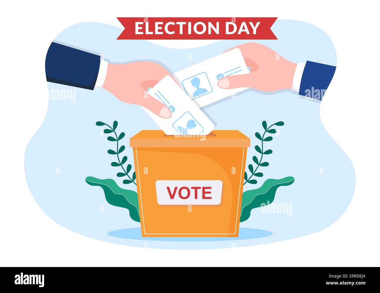 Election Day Political Hand Drawn Cartoon Flat Illustration with Voters ...