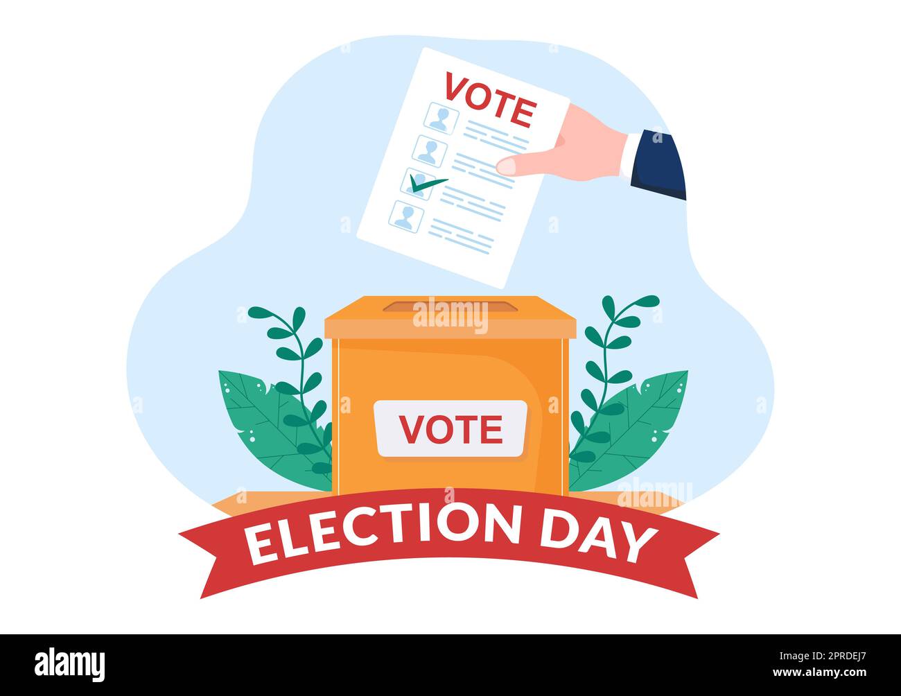 Election Day Political Hand Drawn Cartoon Flat Illustration with Voters ...