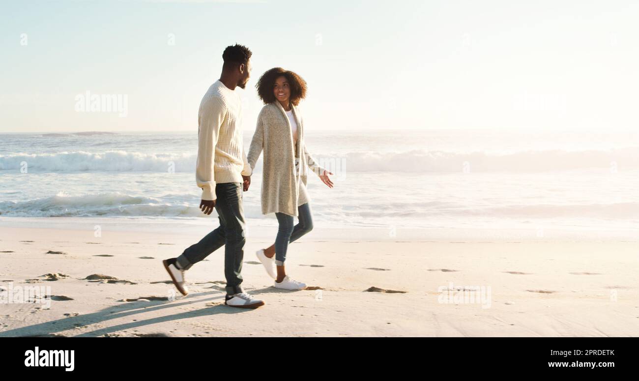 Strolls On The Beach With My Better Half Full Length Shot Of An