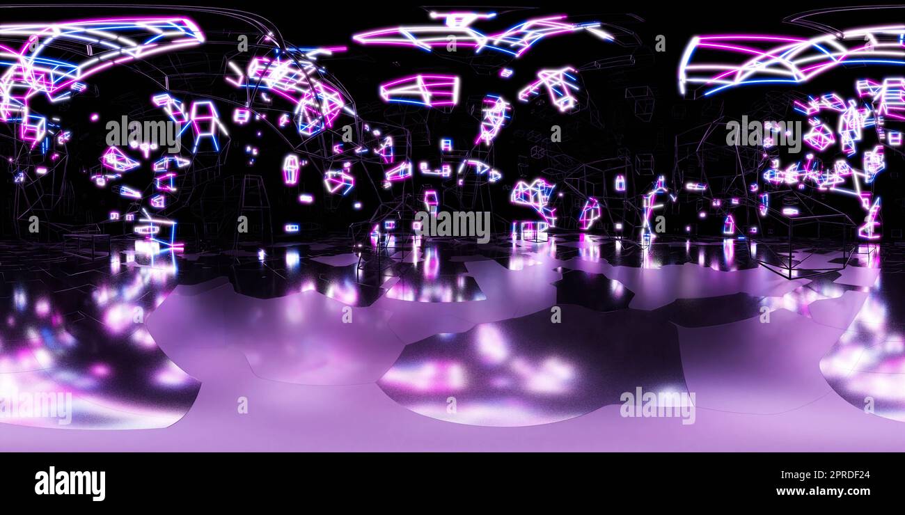 360 degree full panorama environment map of an abstract purple and ...