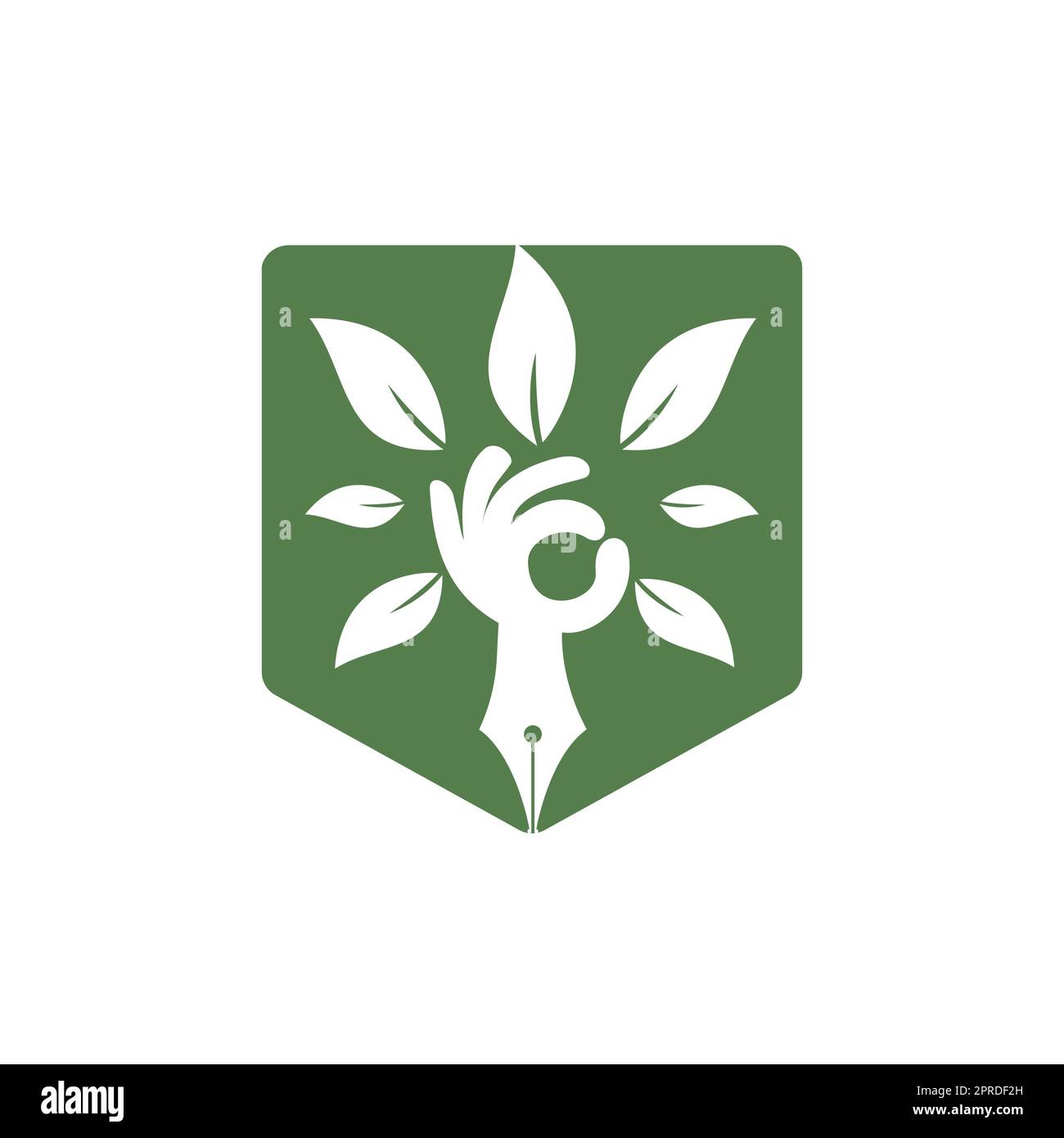 Education insurance and support logo concept. Pen and hand tree icon ...