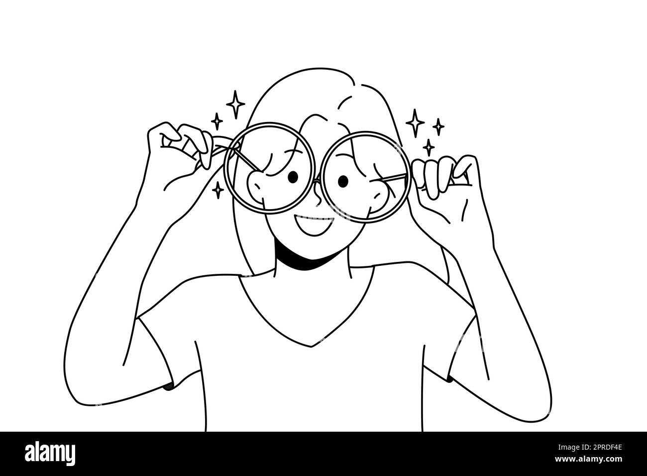 Smiling Girl In Big Glasses Stock Vector Image And Art Alamy