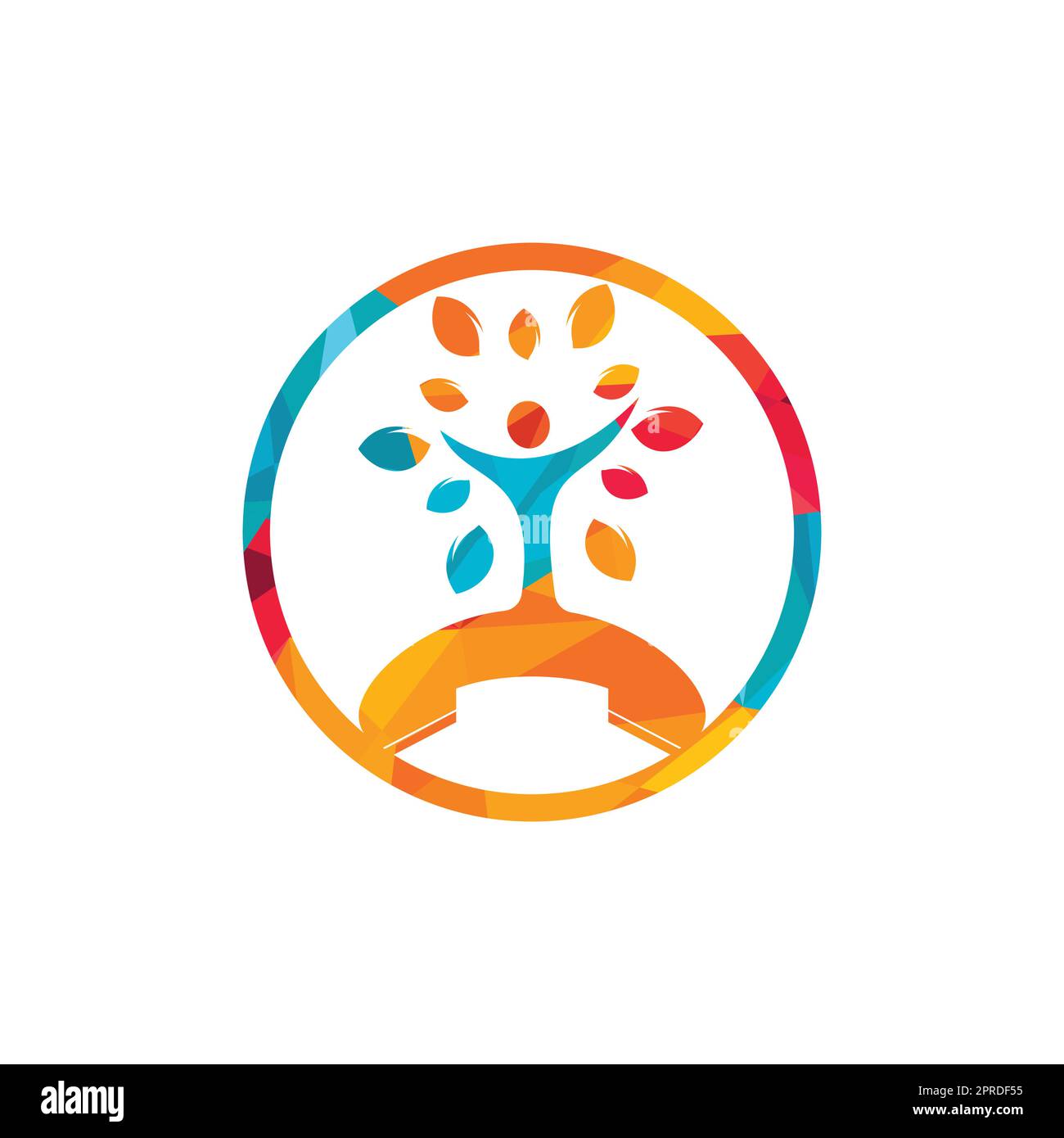 Nature call vector logo design. Handset and human tree icon design ...