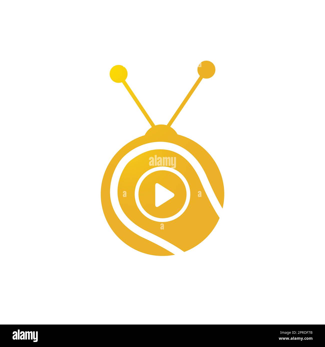 Tennis TV vector logo design template. Tennis ball and play button icon ...