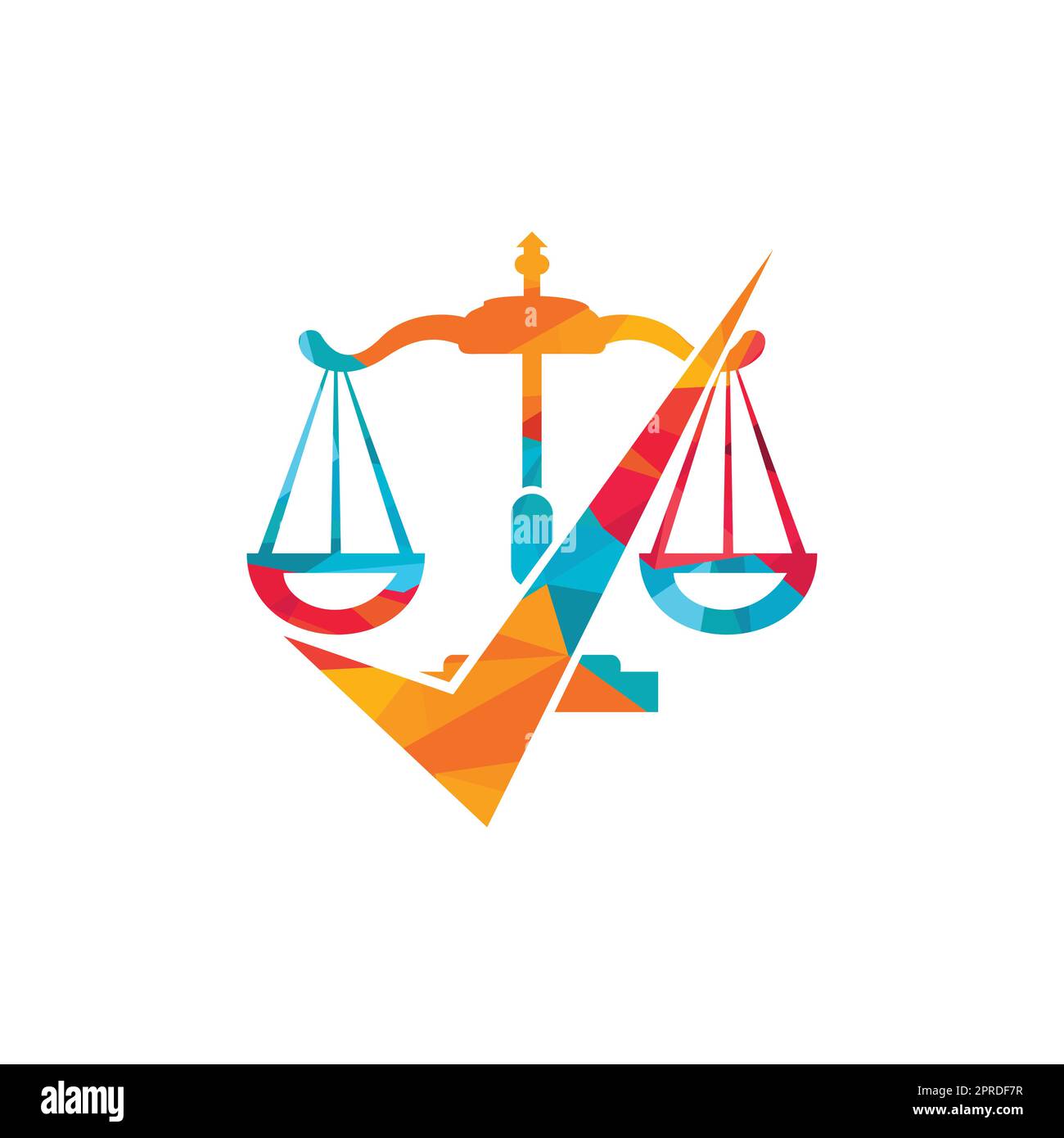 Law firm vector logo design. Law scale with check sign icon vector ...