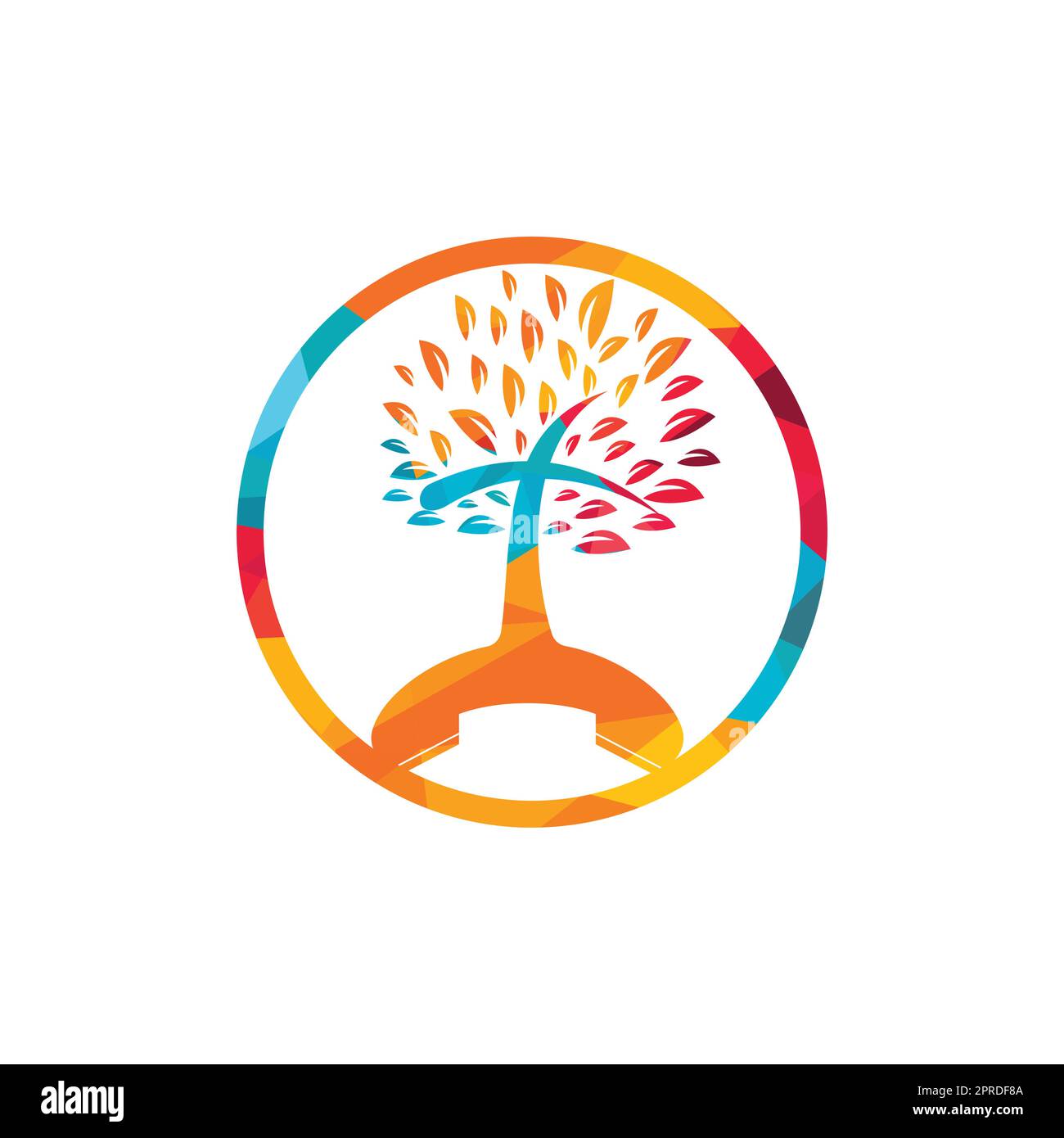 Church call logo concept. Handset and church tree vector logo design ...