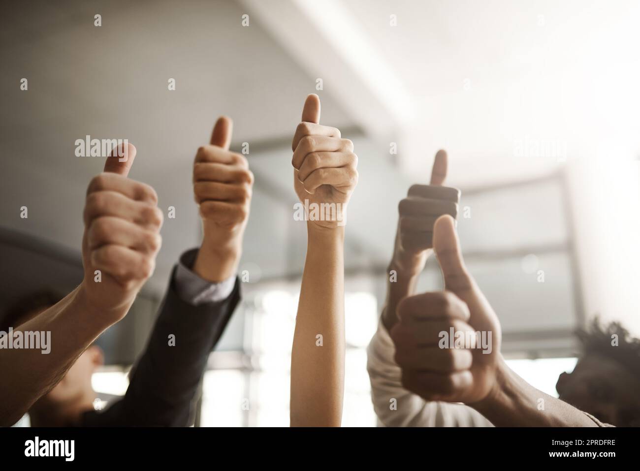 Thumbs up hand sign, symbol and gesture showing success, support or ...