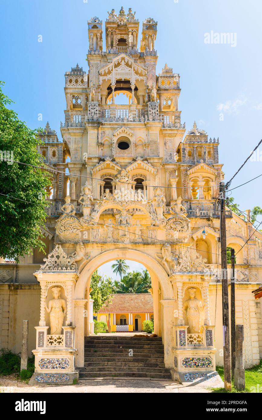 Large extraordinary gateway in the Buddhist monastery Sunandarama Maha ...