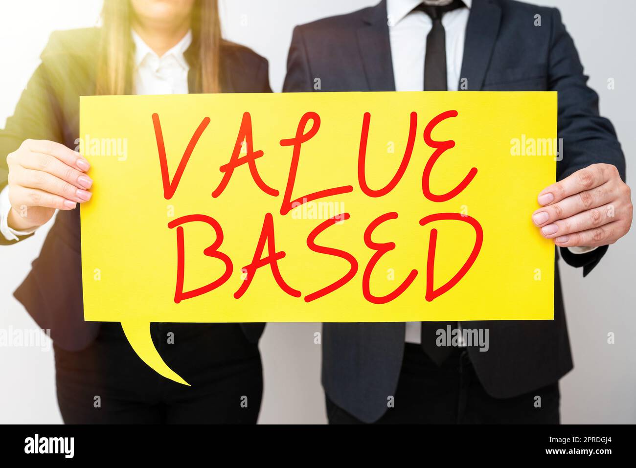 Text showing inspiration Value Based. Business idea Considering the ...