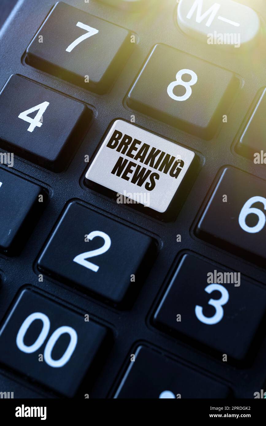 Text caption presenting Breaking News. Business concept Special Report ...