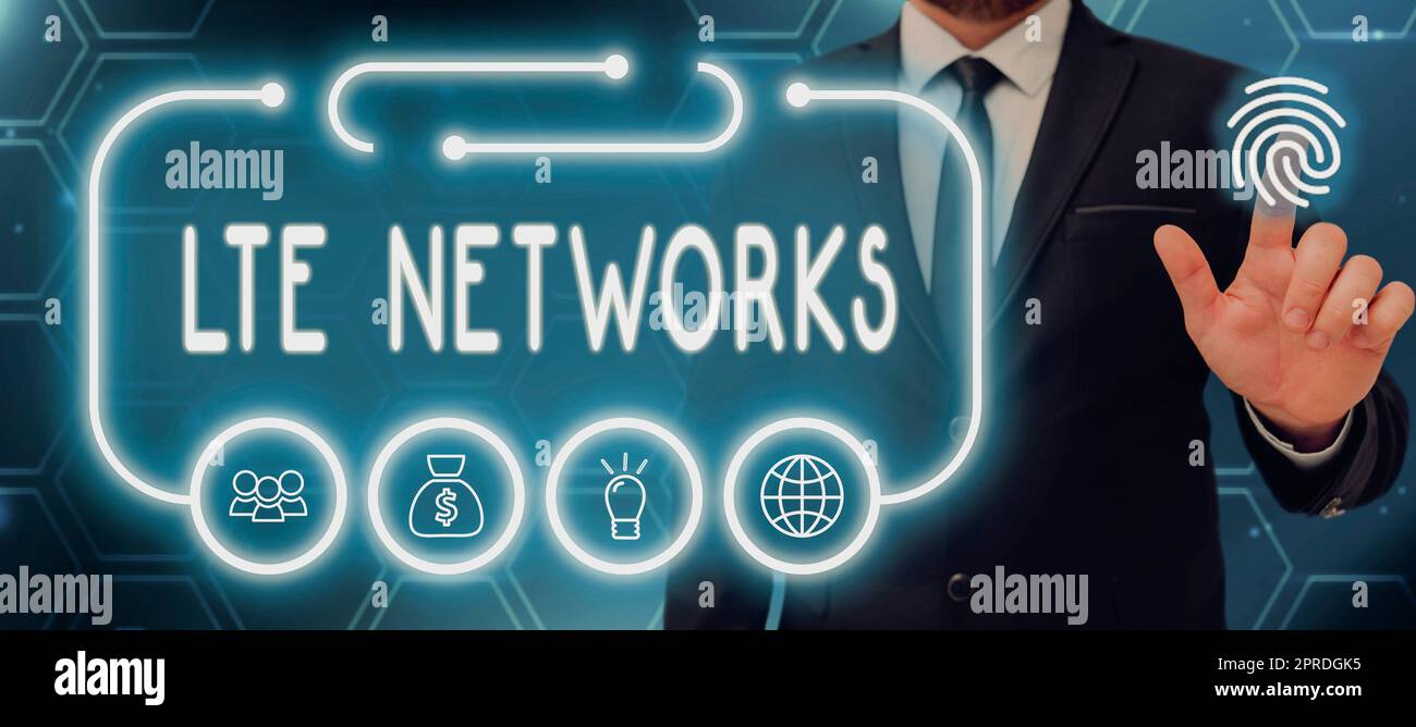 Text caption presenting Lte Networks. Internet Concept Fastest network ...