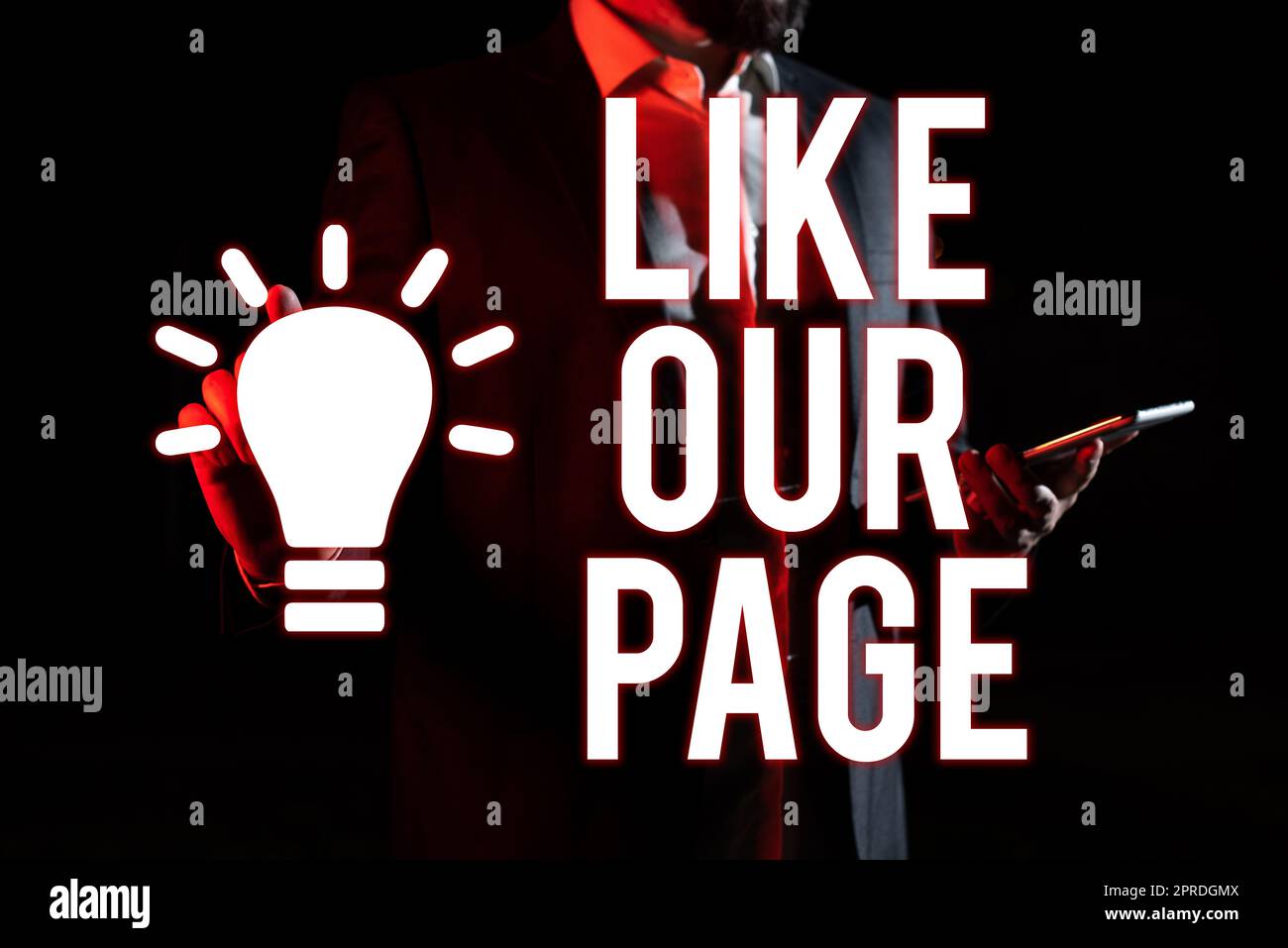 Text showing inspiration Like Our Page. Conceptual photo Follow us on ...