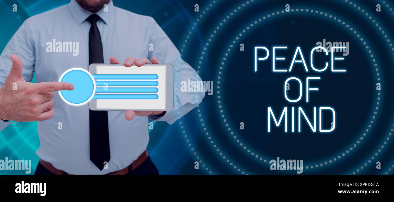 Writing displaying text Peace Of Mind. Business approach To be peaceful ...