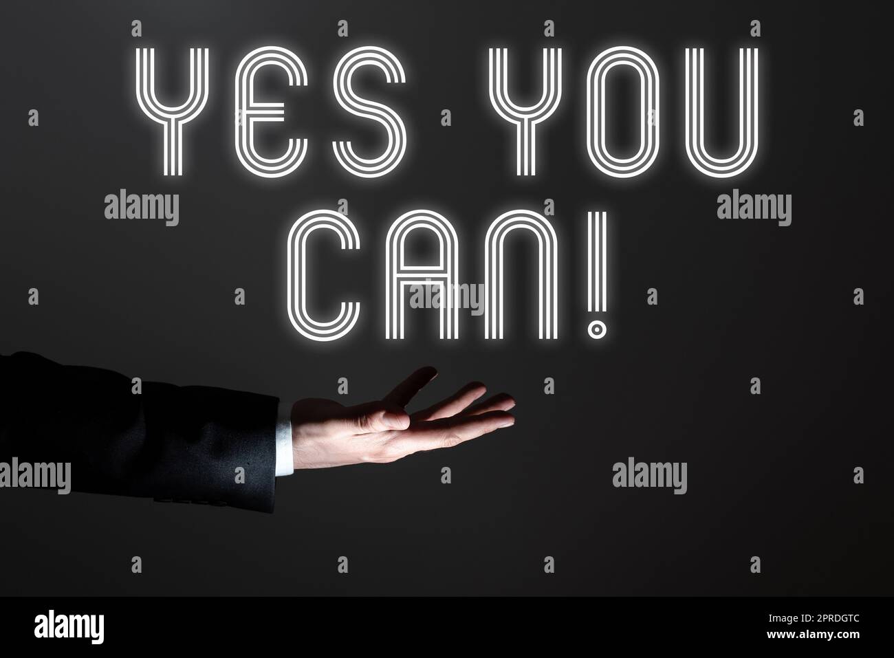 Text caption presenting Yes You Can. Conceptual photo Positivity ...