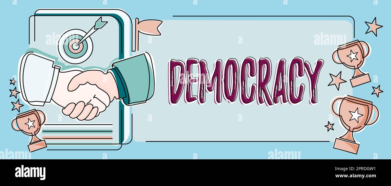 Handwriting text Demo Cracy, Concept meaning freedom of the showing to ...
