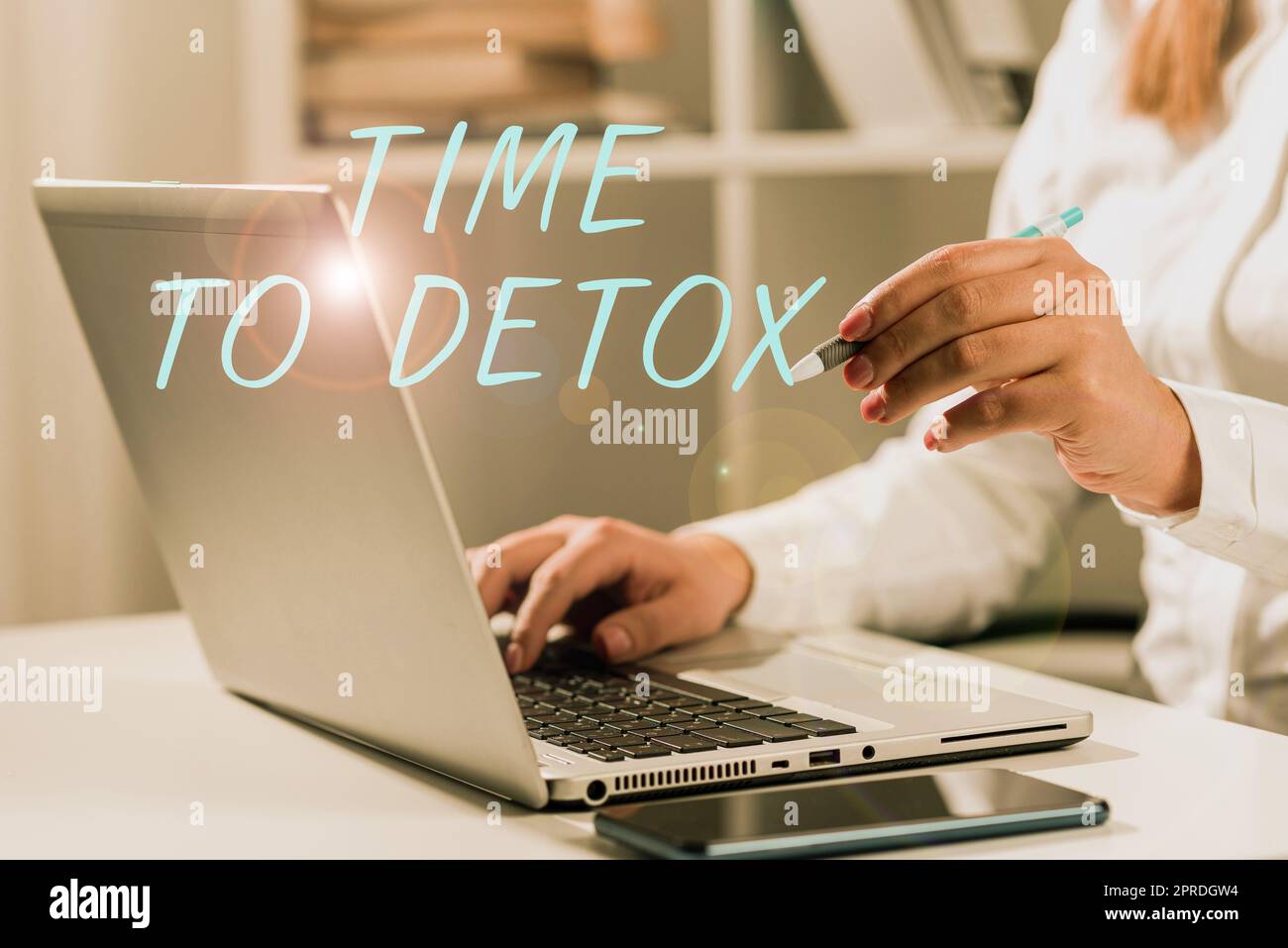 Hand writing sign Time To Detox. Internet Concept Moment for Diet ...