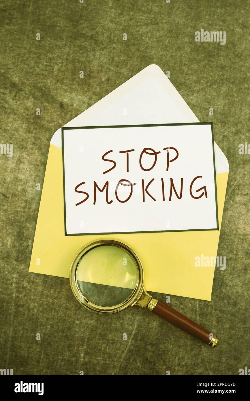 Conceptual display Stop Smoking. Business idea Discontinuing or ...