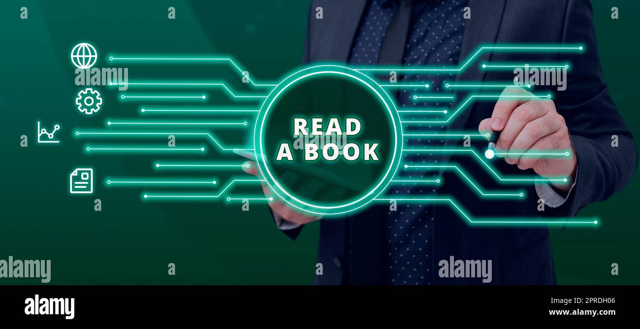 Text showing inspiration Read A Book. Word for Enjoy literature ...