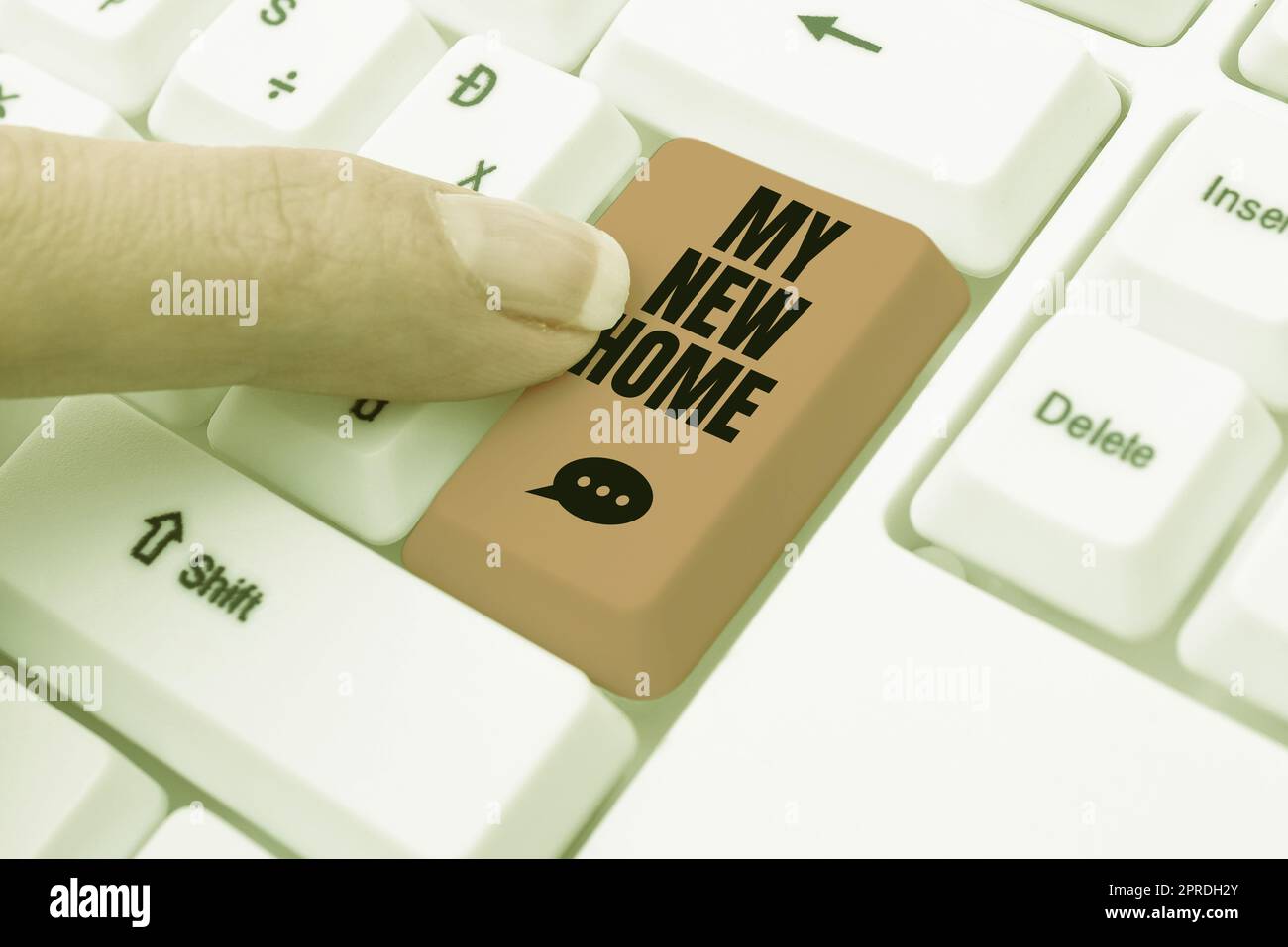 Text caption presenting My New Home. Conceptual photo Relocation moving ...