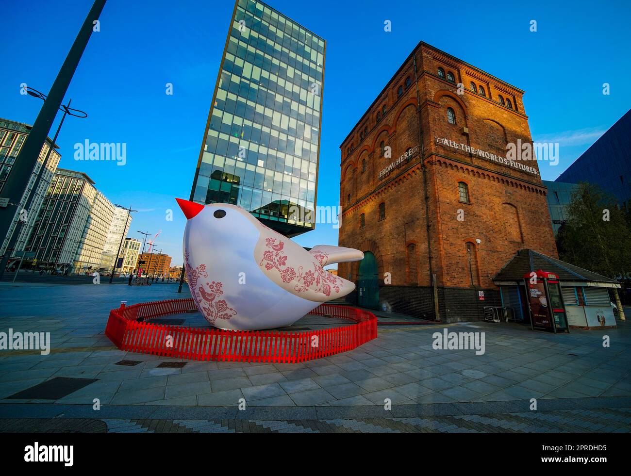 Inflatable illuminated Ukrainian Song Birds are placed around Liverpool ...