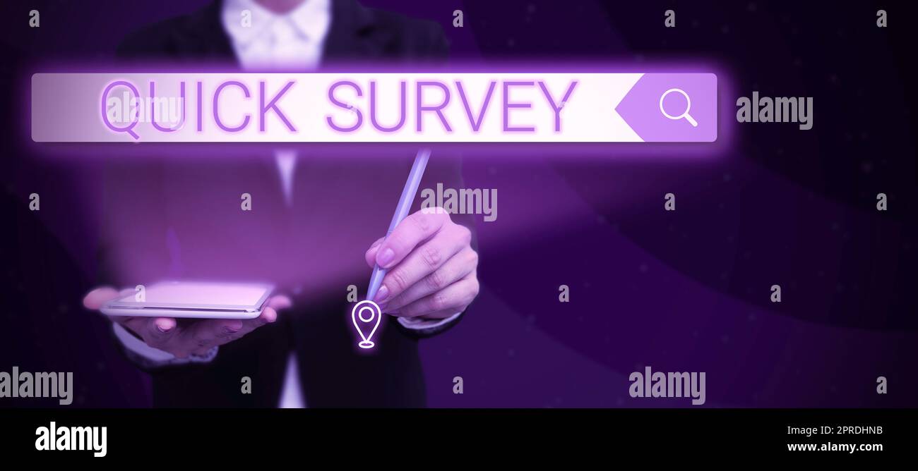 Conceptual display Quick Survey. Word Written on Conduct fast check on ...