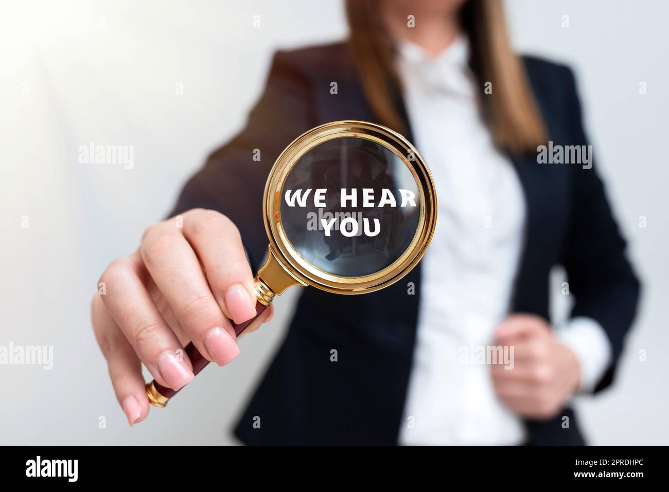 Text caption presenting We Hear You. Business idea Listening intently ...