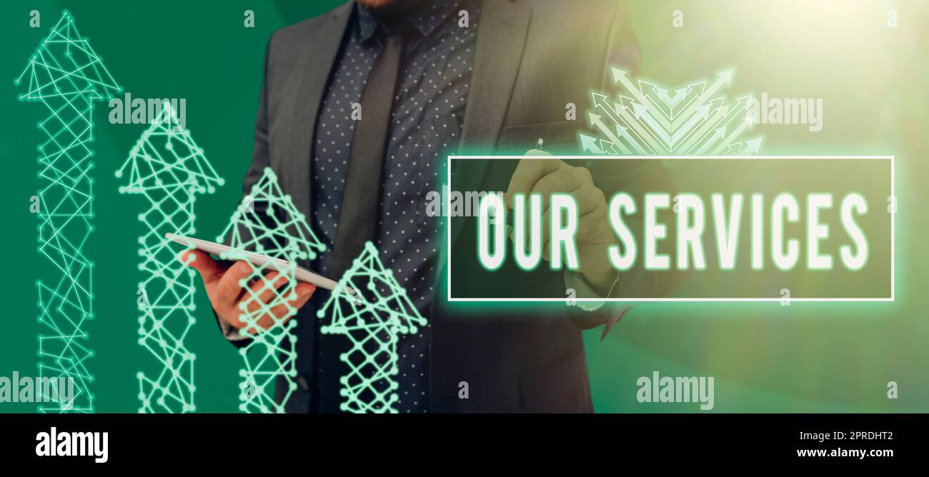 Text showing inspiration Our Services. Business concept The occupation ...