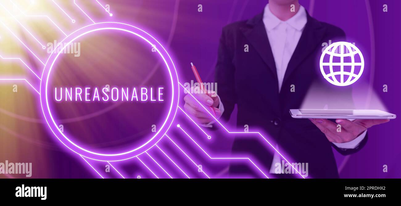 Handwriting text Unreasonable. Business showcase Beyond the limits of ...