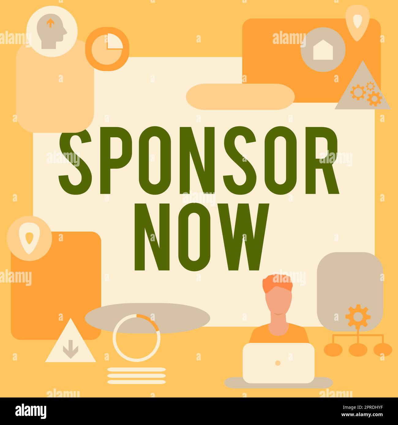 Sign displaying Sponsor Now. Business approach paying or investing in ...