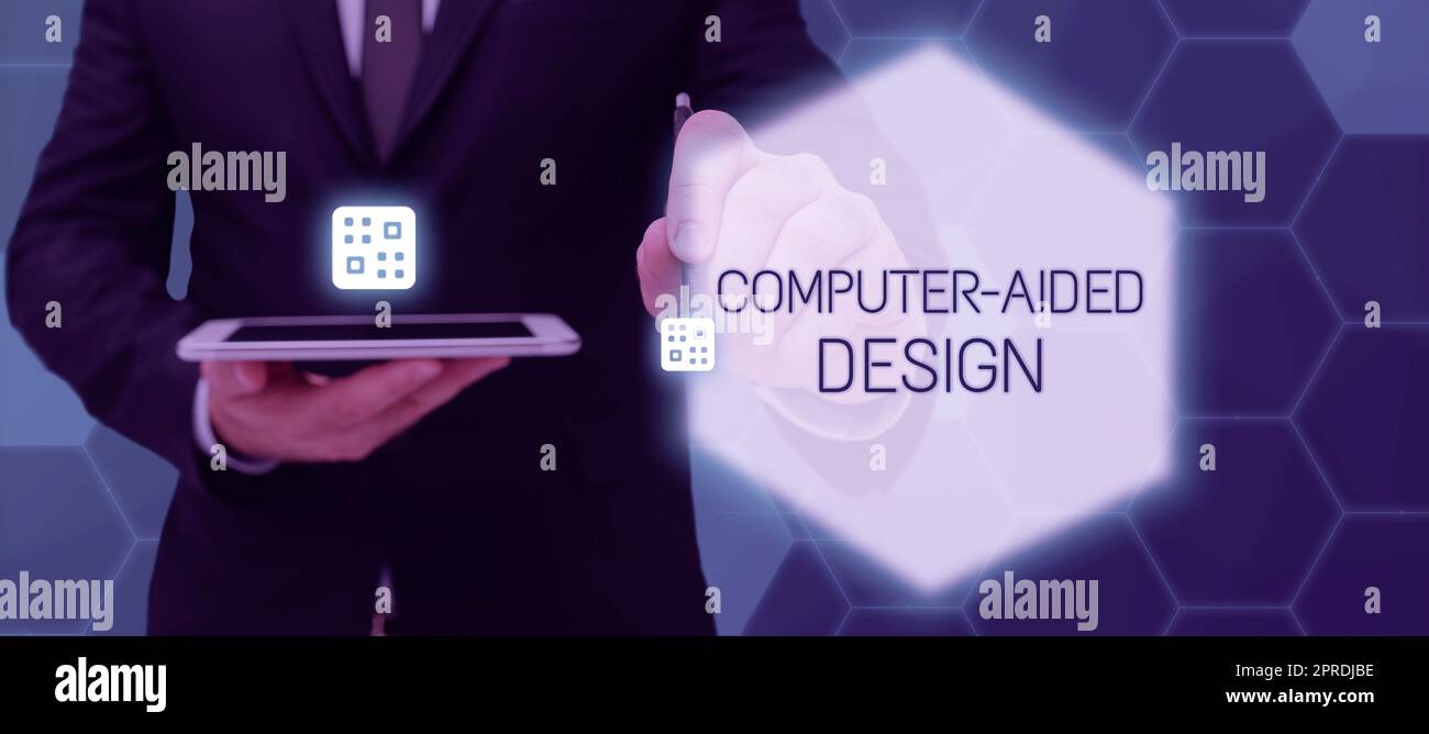 Sign displaying Computer Aided Design. Business concept CAD industrial ...
