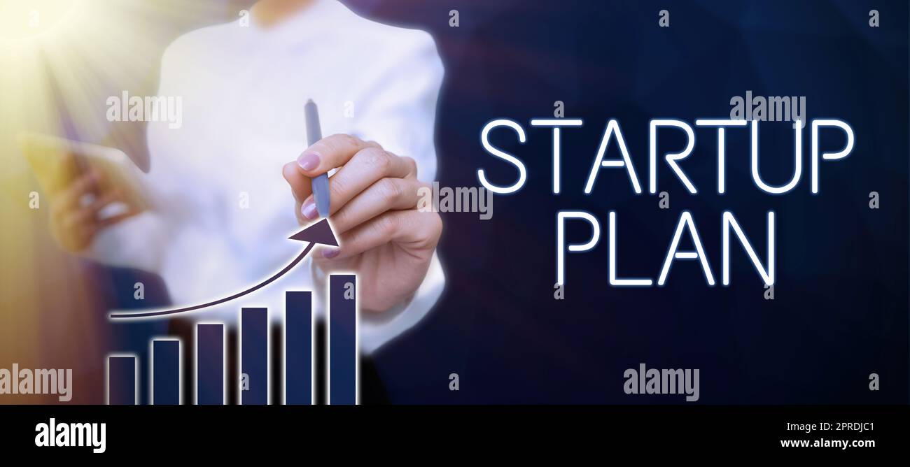 Conceptual caption Startup Plan. Concept meaning Development starting ...