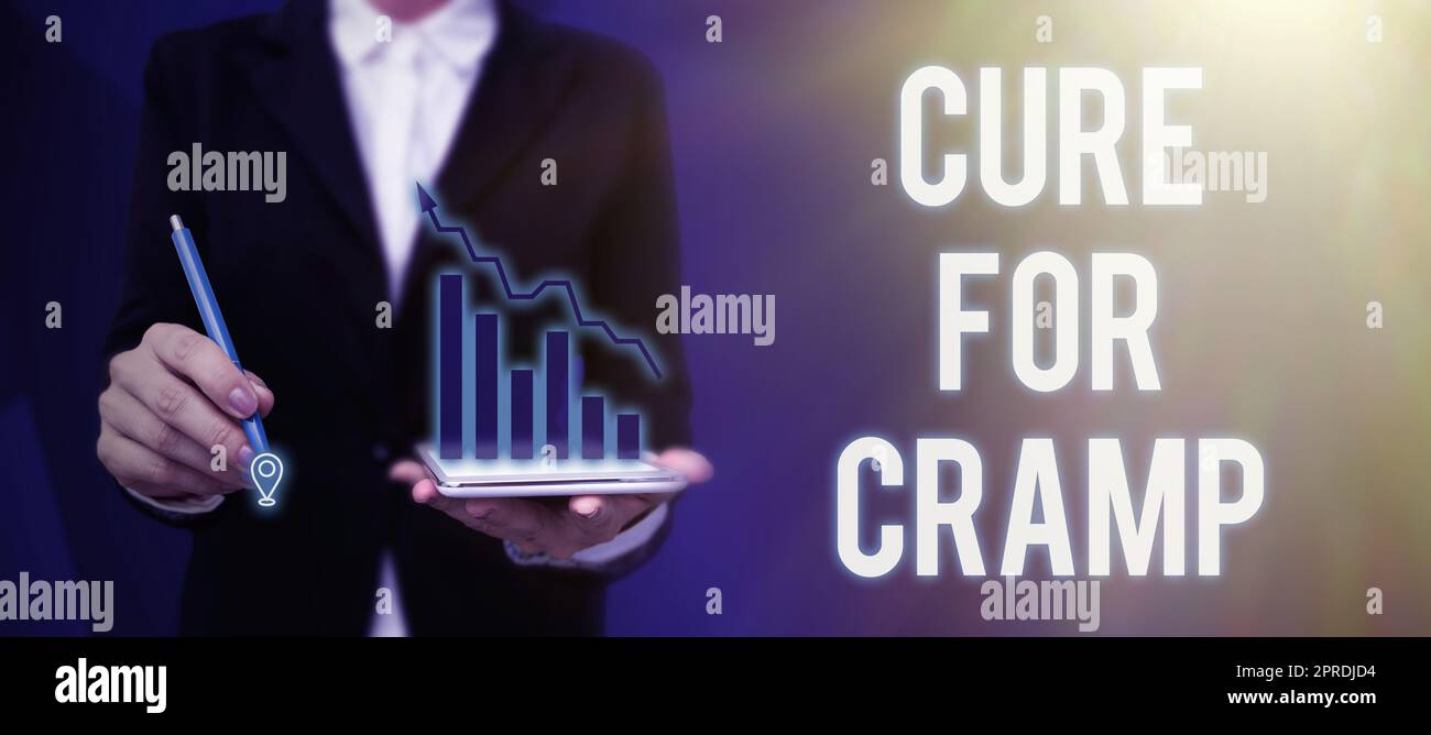 Conceptual display Cure For Cramp. Concept meaning Medical treatment ...