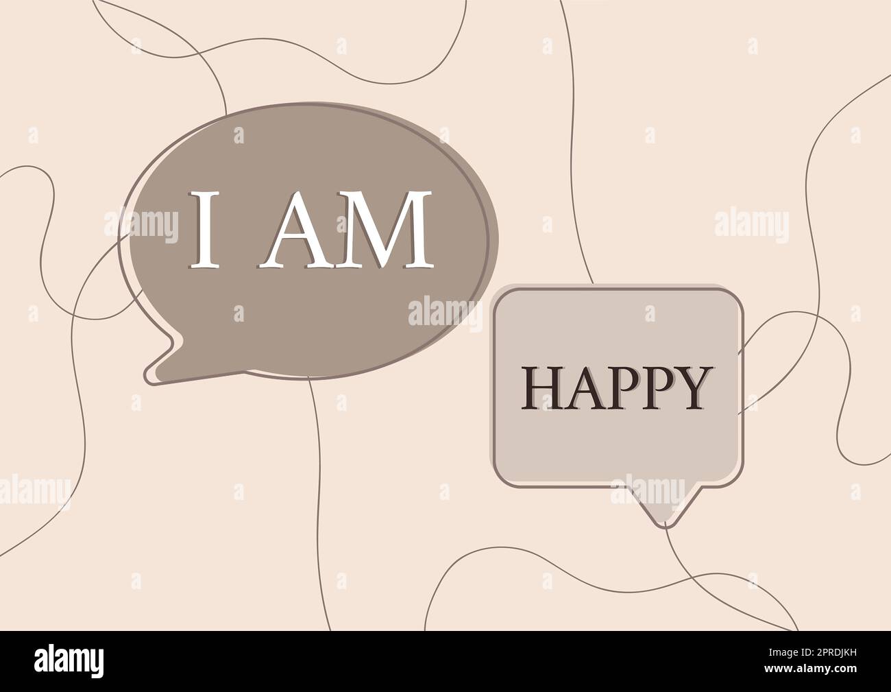 Handwriting text I Am Happy. Concept meaning To have a fulfilled life ...