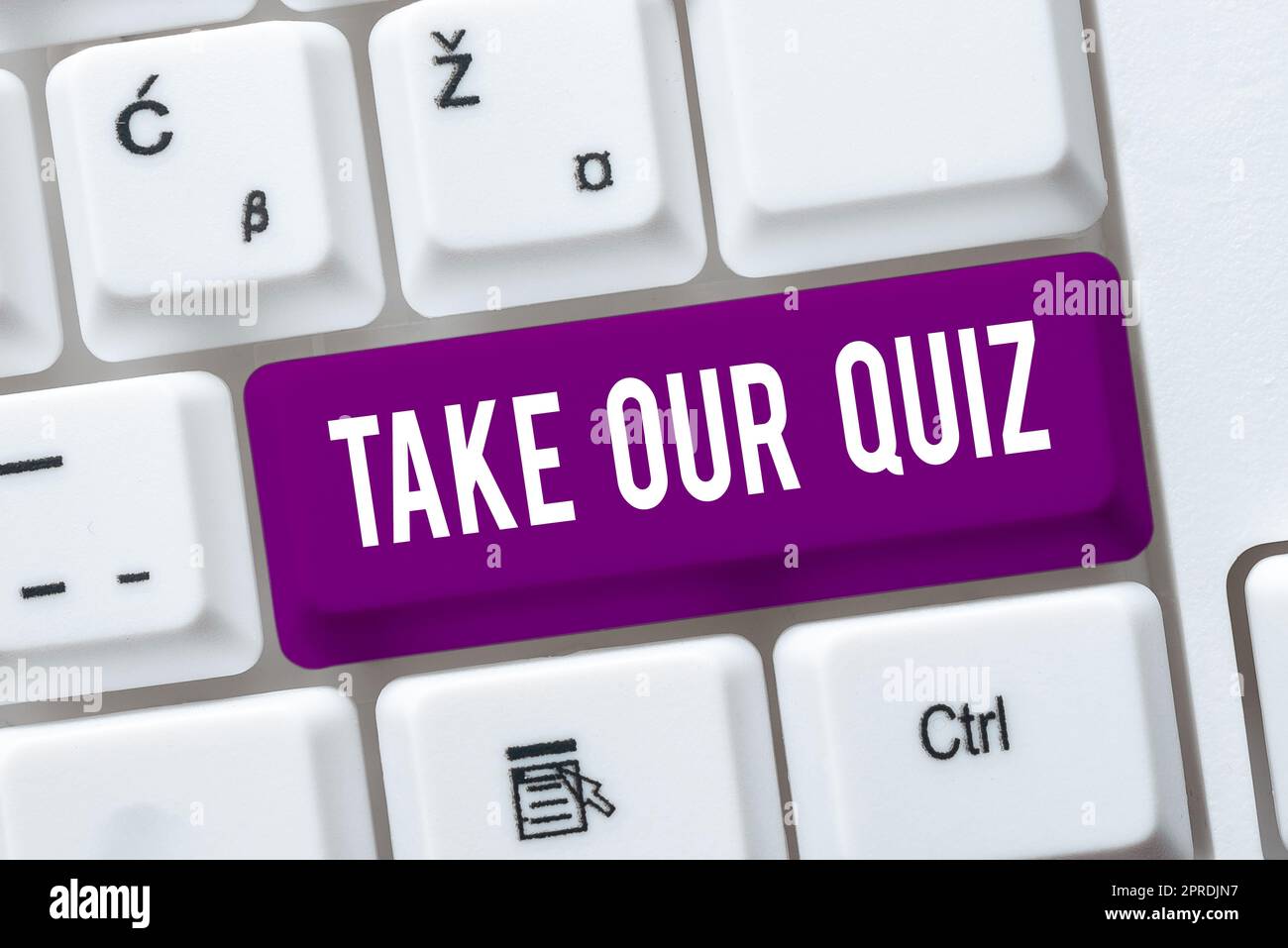 Hand writing sign Take Our Quiz. Concept meaning Fill out our ...