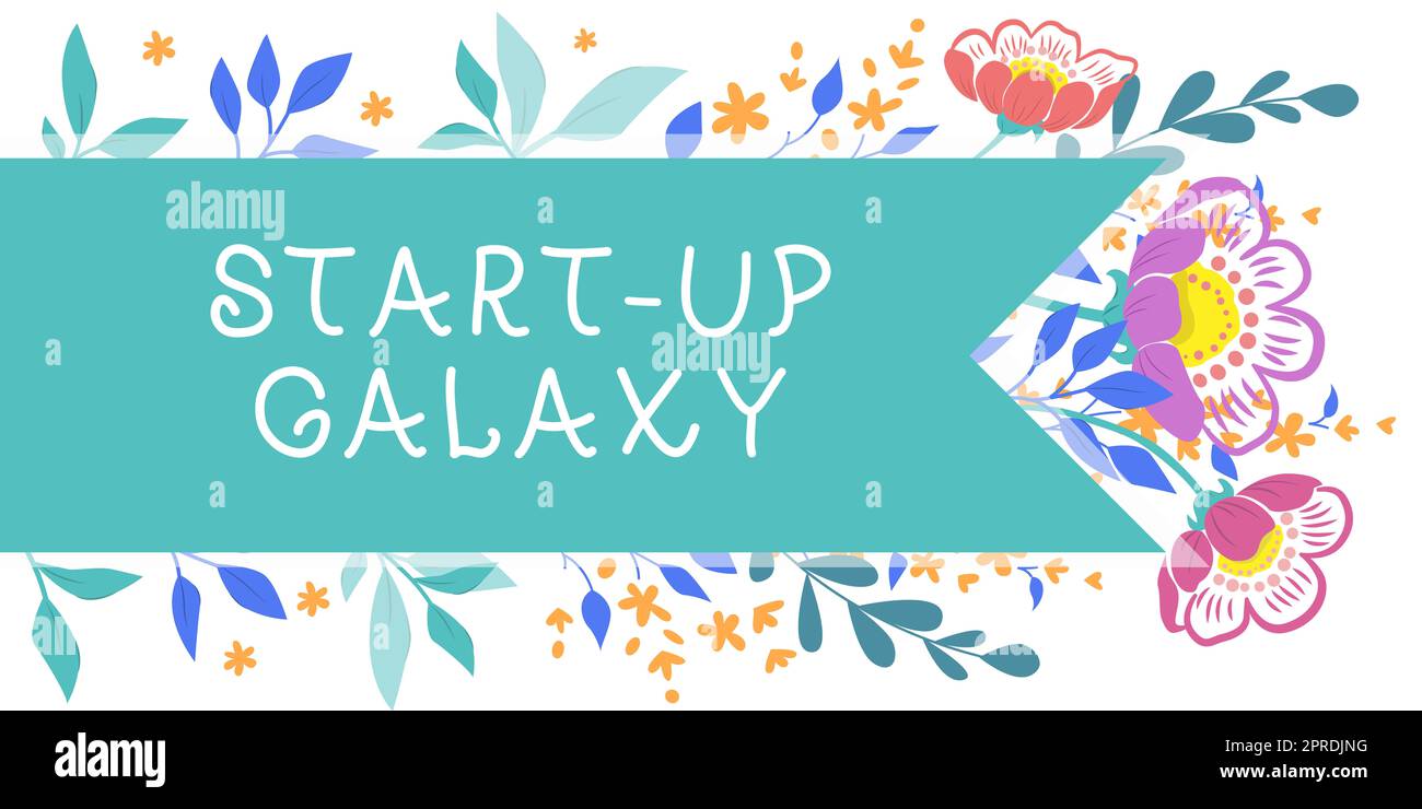 Conceptual caption Start Up Galaxy. Business approach Newly emerged ...