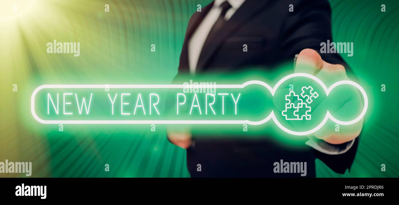 Sign displaying New Year Party. Concept meaning Celebration of the 365 ...